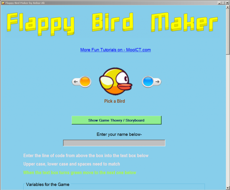 Flappy Bird Maker – Learning how to code by coding flappy bird | Moo ICT – Project Based Tutorials