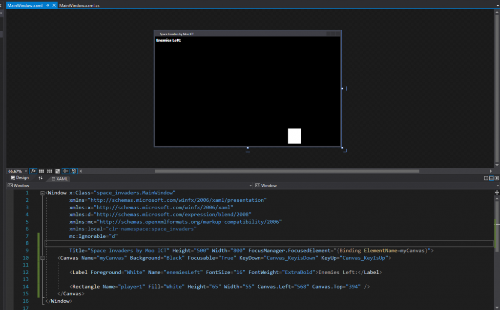 WPF C# Tutorial – Create a Space Invaders game in Visual Studio | Moo ICT – Project Based Tutorials